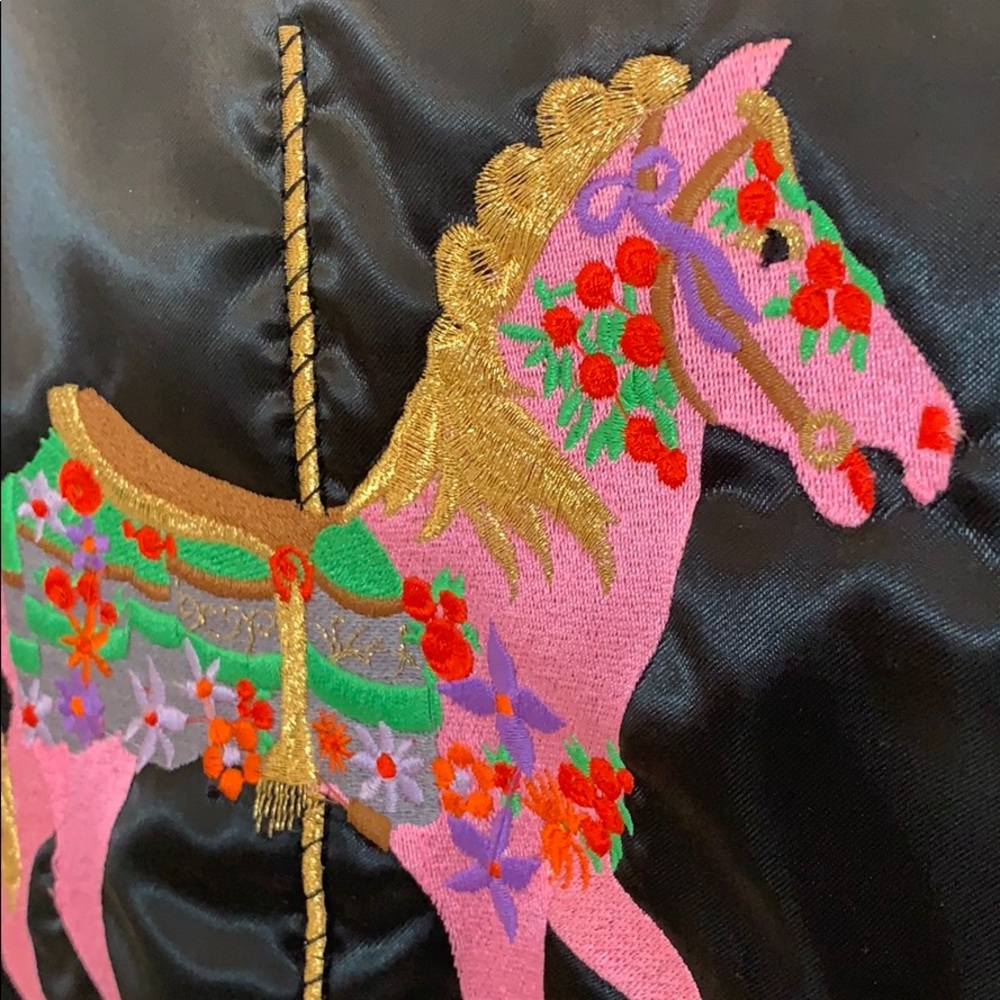 Vintage Embroidered Carousel Horse Wind Breaker - Gem
